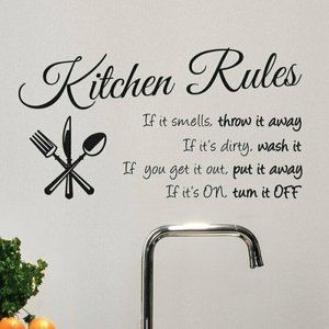 Wall Decor | Kitchen Wall Decal Rules Room Decor Art Quote | Poshmark